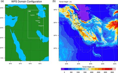 A Two Nested Domains Used In The Wrf Simulations With Horizontal
