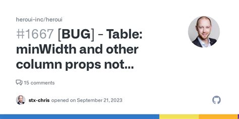 Bug Table Minwidth And Other Column Props Not Recognized · Issue 1667 · Heroui Incheroui