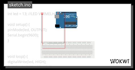 Exemplo LED SERIAL Aula Wokwi ESP STM Arduino Simulator