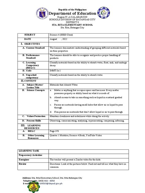 Science Q1 Week1 Day1 Dlp Sses Class Pdf Career And Growth Social Science