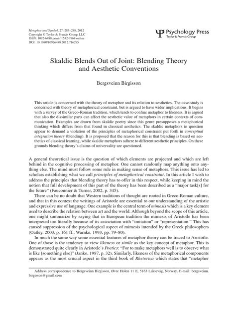Blending Theory And Aestetic Conventions Pdf