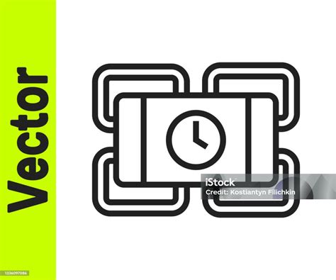 검은 색 라인은 흰색 배경에 고립 된 다이너 마이트 폭탄 스틱과 타이머 시계 아이콘을 폭파합니다 시한 폭탄 폭발 위험 개념 벡터 검은색에 대한 스톡 벡터 아트 및 기타