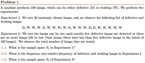 Solved Problem 1a Machine Produces 100 ﻿lamps Which Can Be