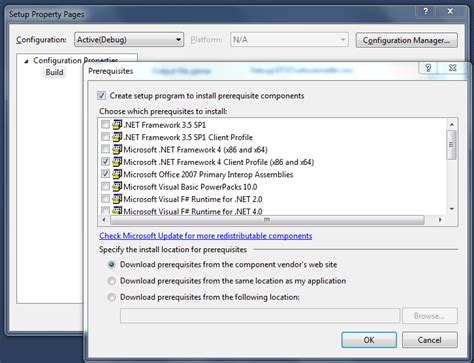 Deployment Visual Studio Does Not Include The Prerequisites That I