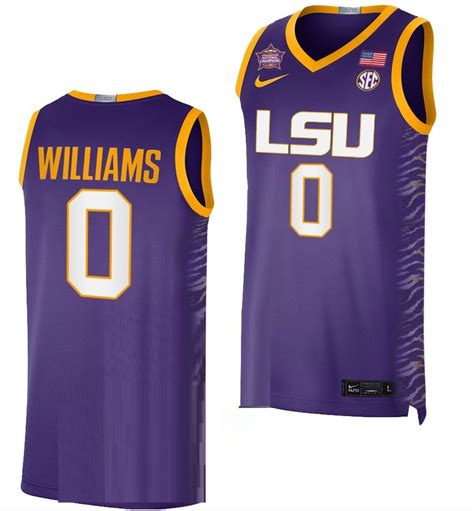 Ladazhia Williams Jersey 0 Lsu Tigers 2023 Ncaa Basketball National