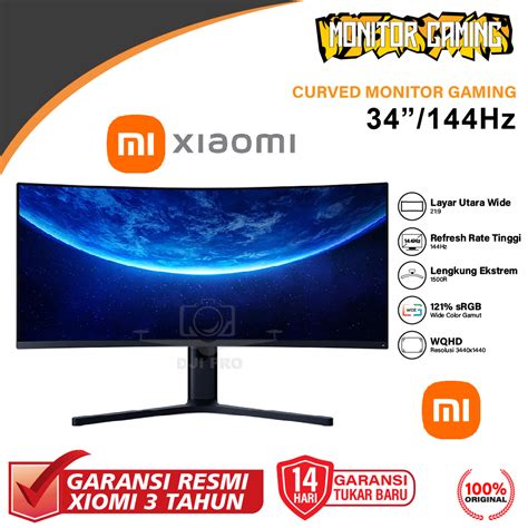 Jual Xiaomi Mi Monitor Gaming Curved 34 Inch 144Hz WQHD LED Wide Screen Shopee Indonesia