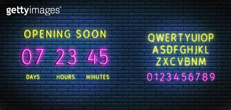 Countdown Timer With Neon Font Clock Counter Illuminated Count Down