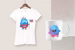 Patriotic Cute Monsters Clipart 4th Of July Clipart