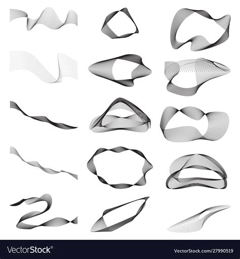 Abstract Linear Background Design Elements Set Vector Image