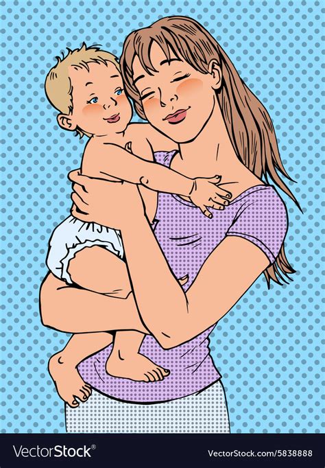 Mom Woman With A Baby In Her Arms Royalty Free Vector Image