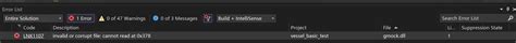 when operating “cmake compile and vs2022 debug build” meets vs “lnk1107 invalid or corrupt file
