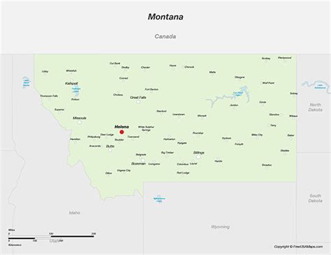 Printable Map Of Montana With Cities Free Usa Maps
