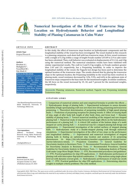 Pdf Numerical Investigation Of The Effect Of Transverse Step Location