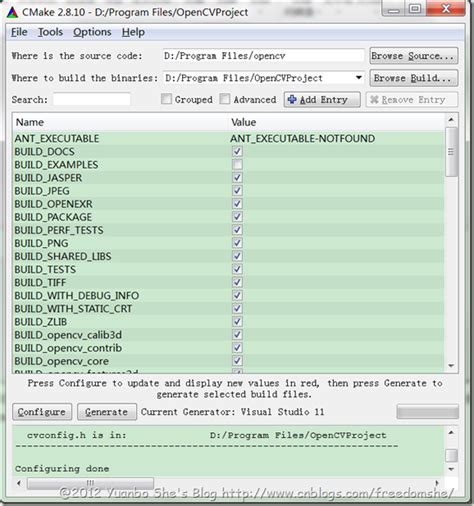 Win7x64vs2012opencv243cmake2810tbb41重编译opencv Freedomshe 博客园