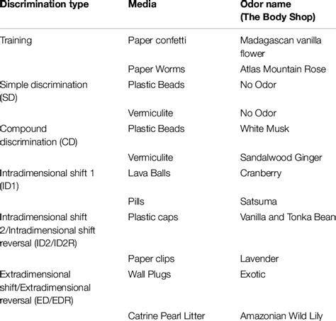 Attentional Set Shifting Task Methods Download Table
