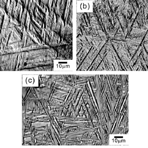Optical Micrographs Showing The Microstructure Of A 00 Martensite