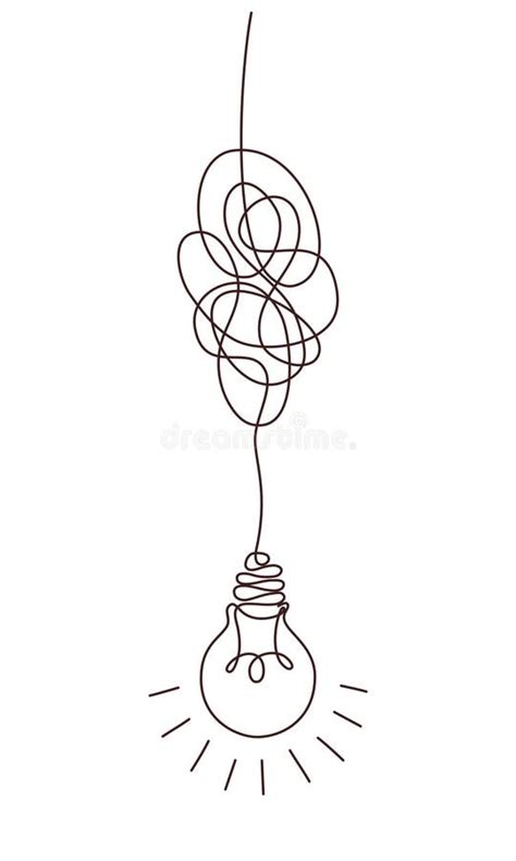 Solution Concept Of Chaos In Thoughts With Hanging Light Bulbs With One