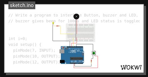 Led Or Buzzer With Push Button Copy Wokwi Esp32 Stm32 Arduino Simulator