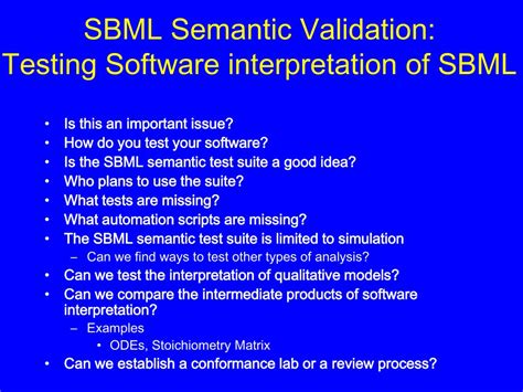 Ppt The Sbml Semantic Test Suite Powerpoint Presentation Free Download Id 5112