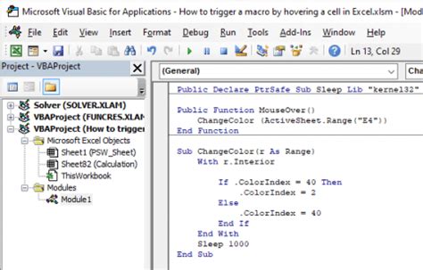 How To Trigger A Macro By Hovering Over A Cell In Excel