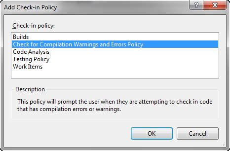 Check For Compilation Warnings And Errors Check In Policy Visual Studio Marketplace