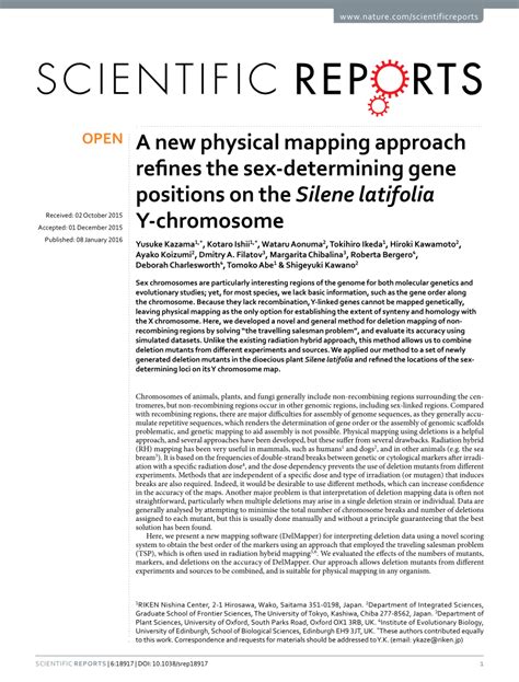 Pdf A New Physical Mapping Approach Refines The Sex Determining Gene Positions On The Silene