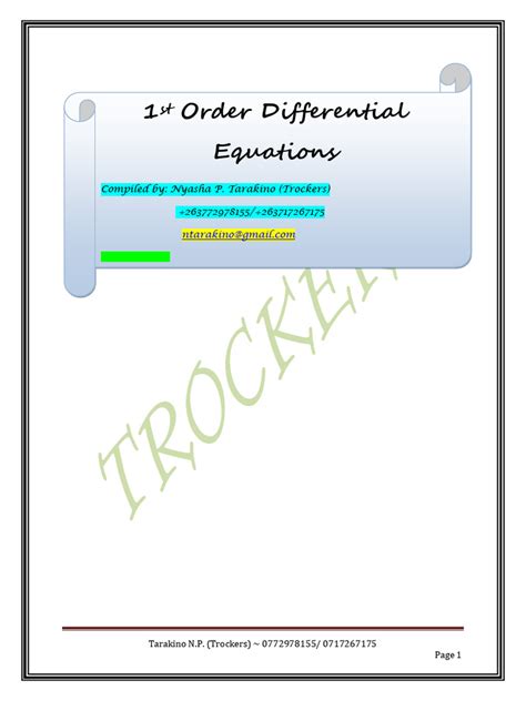 Partial Fractions Notes By Trockers Pdf Ordinary Differential