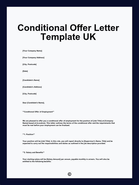 Conditional Offer Letter Template Uk