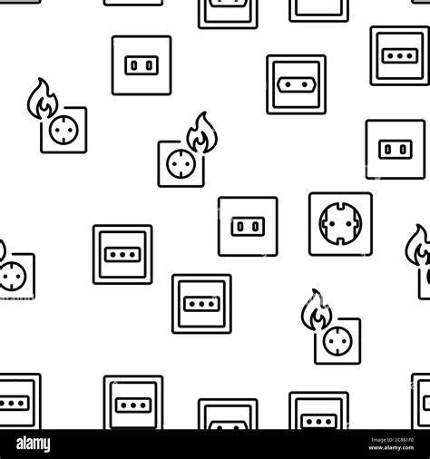Electric Power Socket Vector Seamless Pattern Stock Vector Image And Art