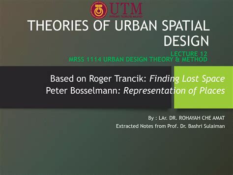 Lecture 12 Theories Of Urban Spatial Design Pdf