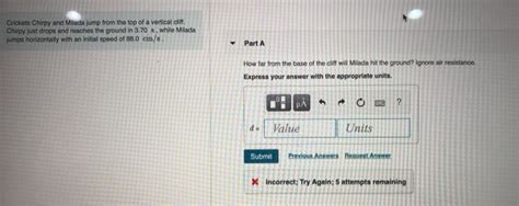 Solved Crickets Chirpy And Milada Jump From The Top Of A