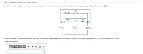 solved parti write the dependent source constraint equation