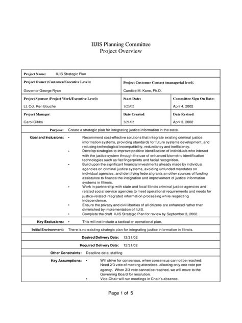 Project Overview Template 2 Free Templates In PDF Word Excel Download