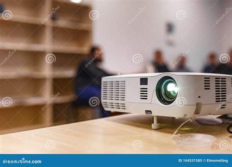 Lcd Video Projector At Business Conference Or Lecture In A Conference Room Or Office With
