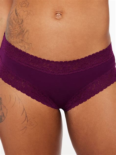 Cotton Essentials Lace Trim Cheeky Panty In Purple Savage X Fenty