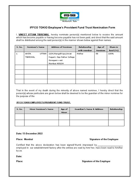 Pf Nomination Form Pdf