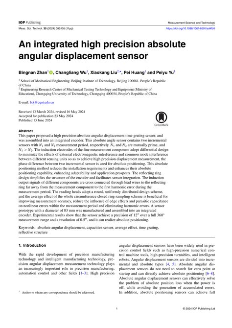 An Integrated High Precision Absolute Angular Displacement Sensor