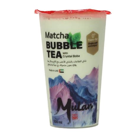 Buy Mulan Matcha Bubble Tea With Crystal Boba 500ml Online In Uae