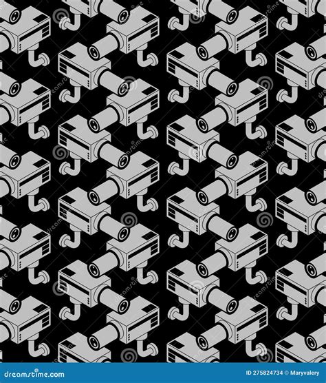 Videcam Pattern Seamless Security Camera Background Vector Texture