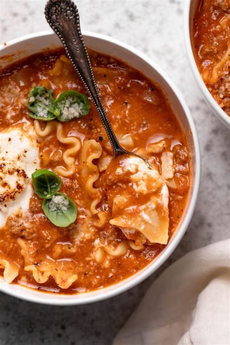 Cozy One Pot Lasagna Soup With Ricotta Cheese Well Seasoned Studio