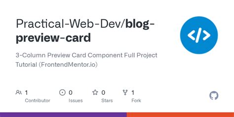 Github Practical Web Dev Blog Preview Card Column Preview Card Component Full Project