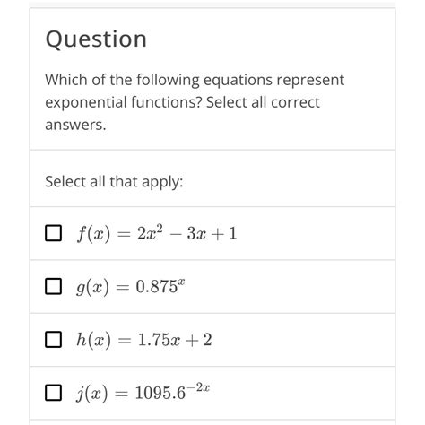 solved questionwhich of the following equations represent