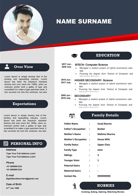 Indian Marriage Bio Data Formats