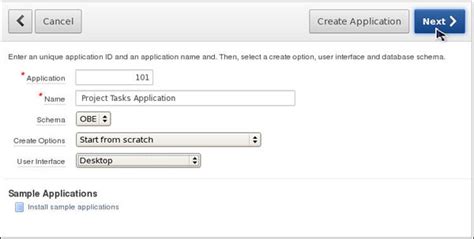 Creating And Running A Database Application Using Oracle Application Express