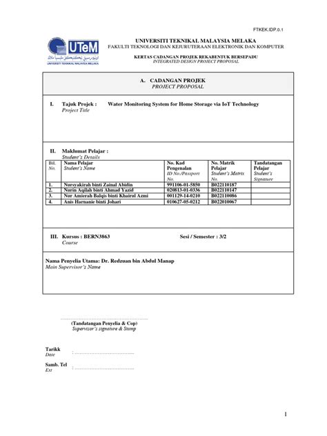 Idp Project Proposal 2 Pdf Internet Of Things Water