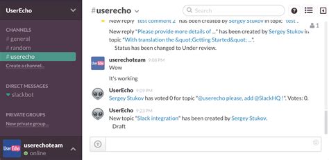 Slack Integration Userecho
