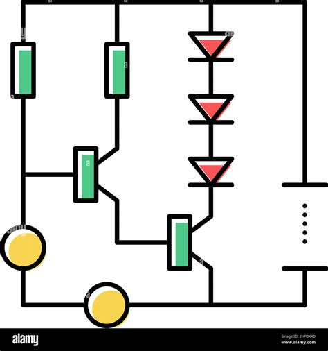 Circuit Diagram Color Icon Vector Illustration Stock Vector Image And Art