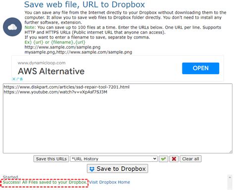directly save web files to dropbox without downloading 2 ways