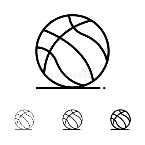 Football Ball American Usa Bold And Thin Black Line Icon Set Stock