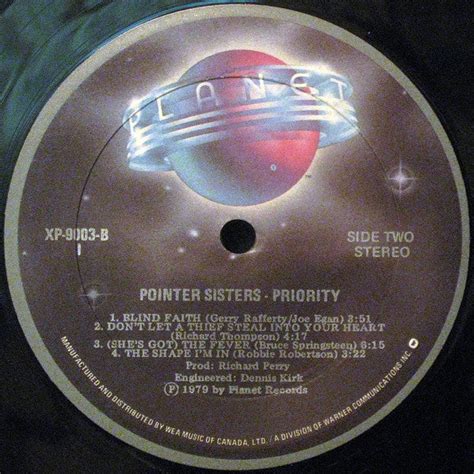 Pointer Sisters Priority 1979 Vinyl Pursuit Inc